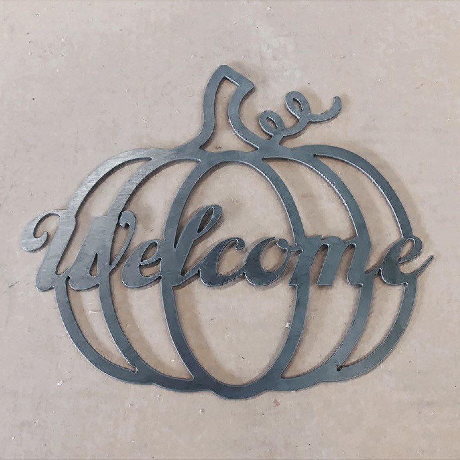 Welcome Pumpkin- Metal Wall Art - Etsy