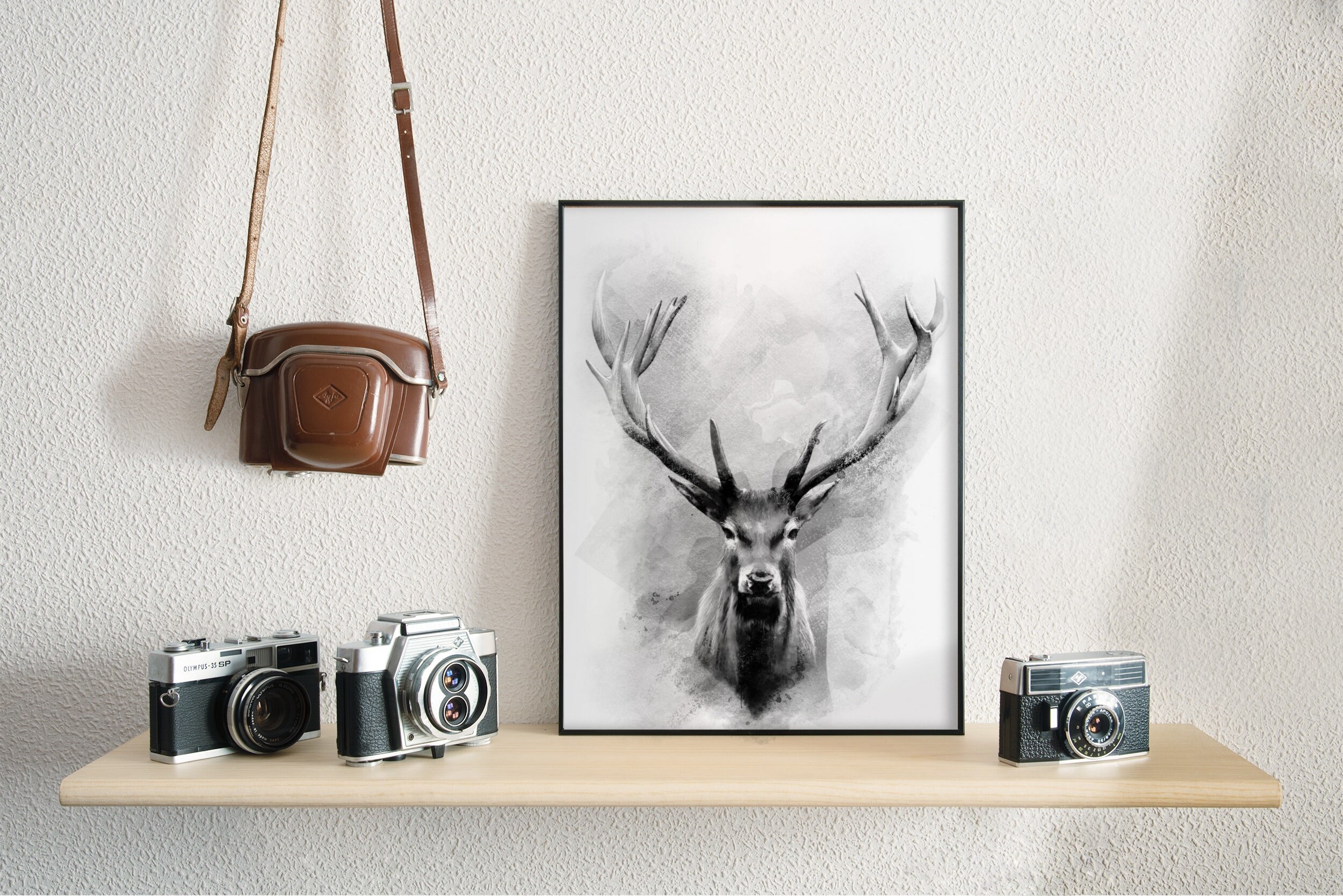 Stag Print, Stag Wall Art, Stag Wall Decor, Stag Wall Print, Woodland ...
