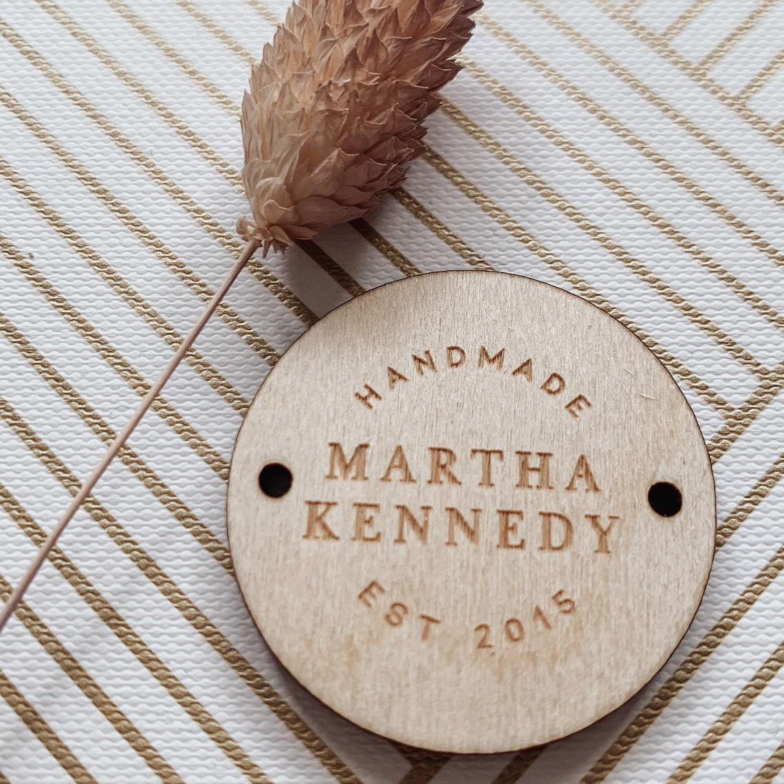Personalised Button Tag for Crafters Engraved Wood Buttons - Etsy