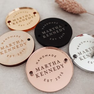 Personalised Button Tag for Crafters, Small Business, Engraved Wood ...