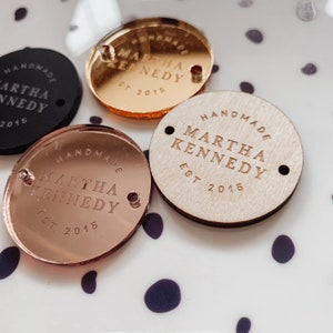 Personalised Button Tag for Crafters, Small Business, Engraved Wood ...