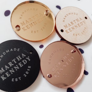 Personalised Button Tag for Crafters, Small Business, Engraved Wood ...
