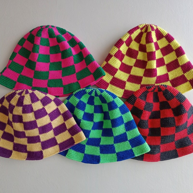 Checkered Hat - Etsy