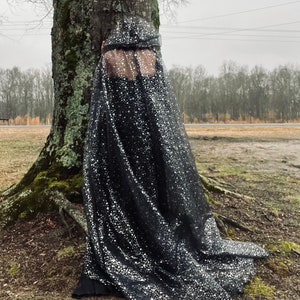 Hooded Organza Star Cloak, 20 Train, Wedding, Fairy, Elf, Princess ...