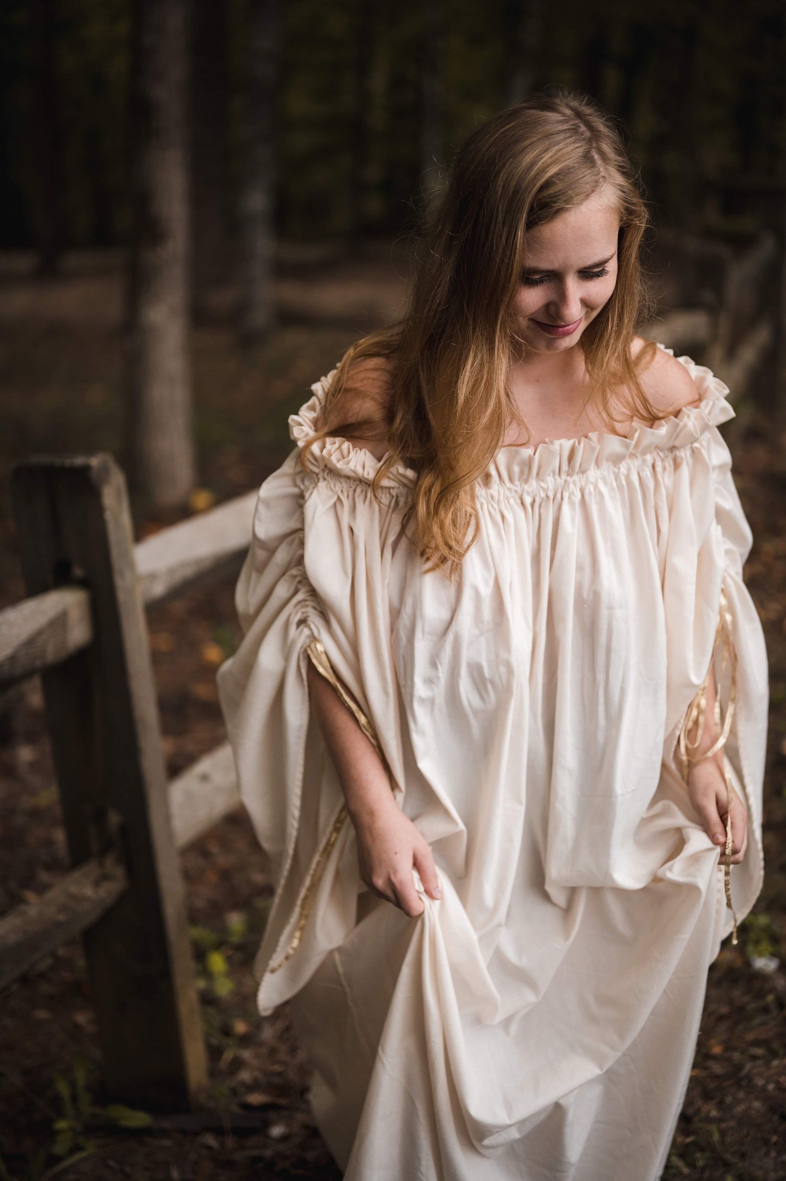 Ankle Length Chemise With Ruffle Edge Top and Gathering Angel - Etsy