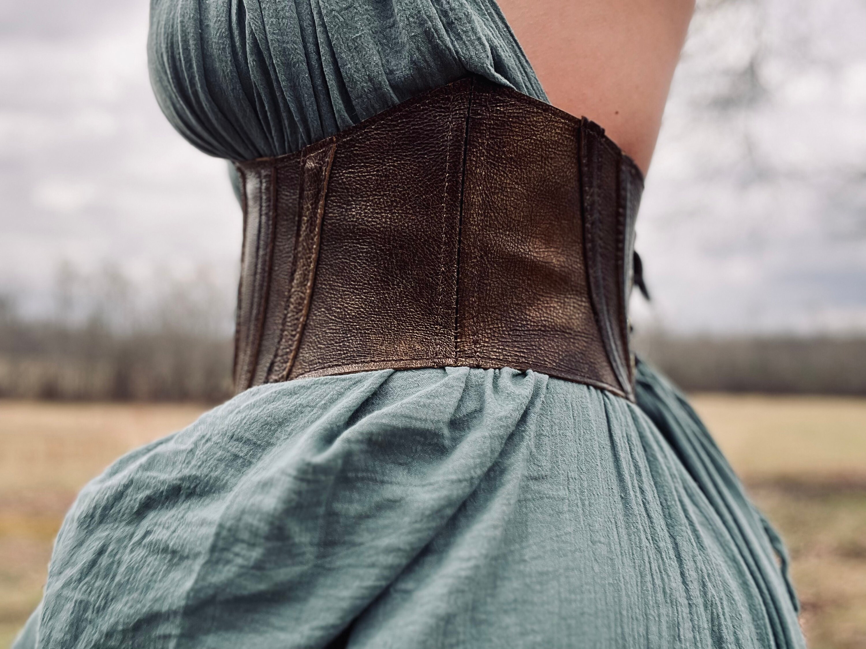 Under the Bust Leather Warrior Maiden Waist Cincher Corset - Etsy UK