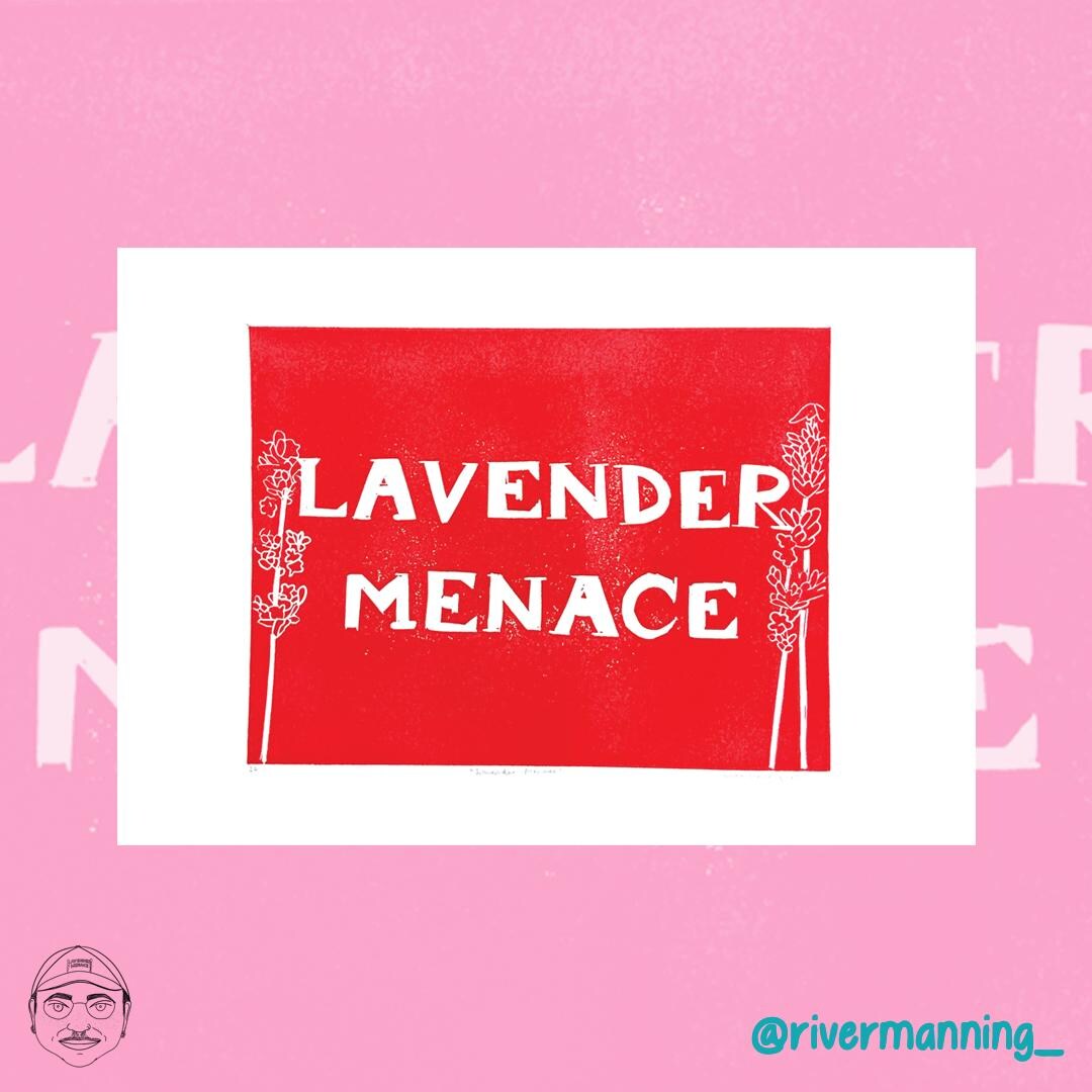 Lavender Menace Queer LGBT Pride A4 Hand Printed Lino Print - Etsy UK
