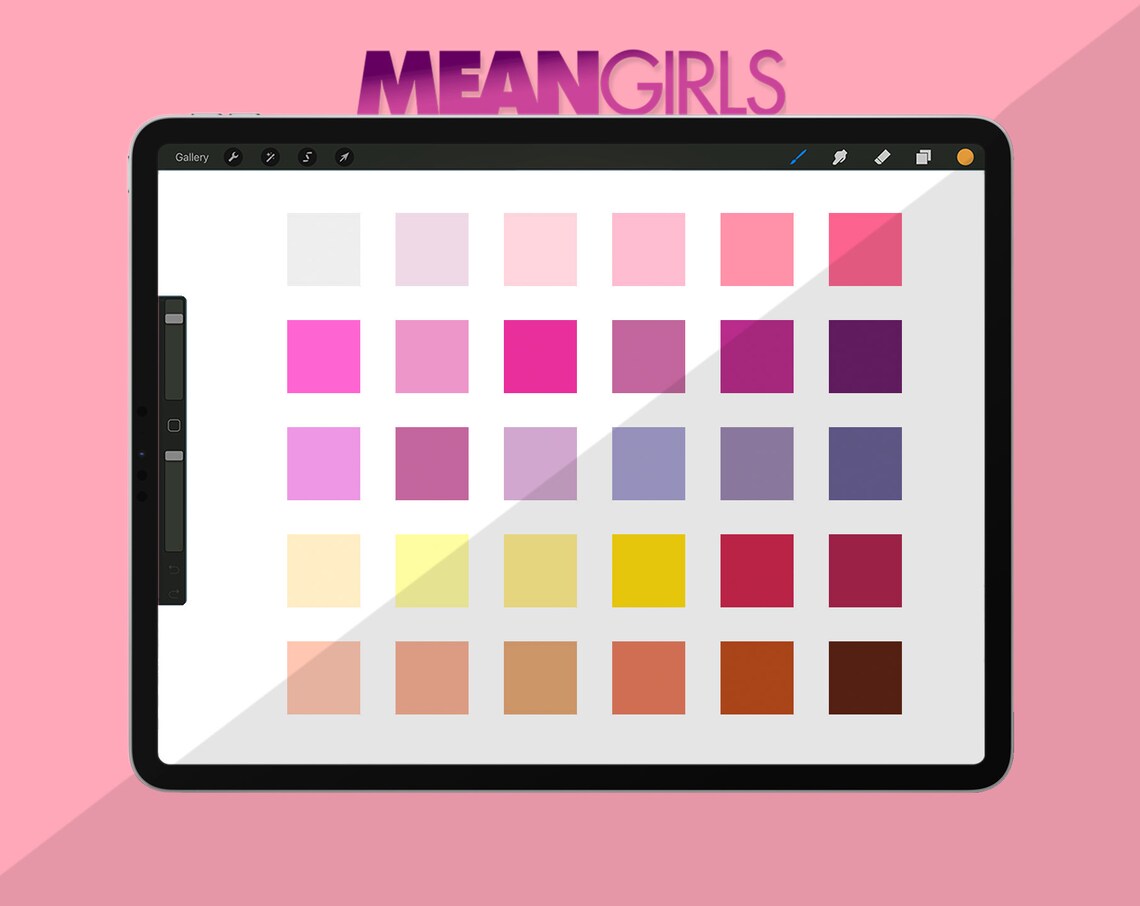 MEAN GIRLS Procreate Colour Palette 30 Hand Picked Color SET - Etsy