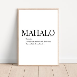 Mahalo SVG/PNG/PDF. Mahalo Definition. Hawaiian Wall Art and Decor ...
