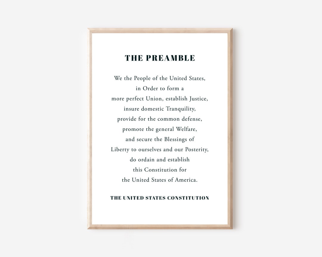 The Preamble SVG/PNG/PDF. Montessori Nursery. Educational Wall Art ...