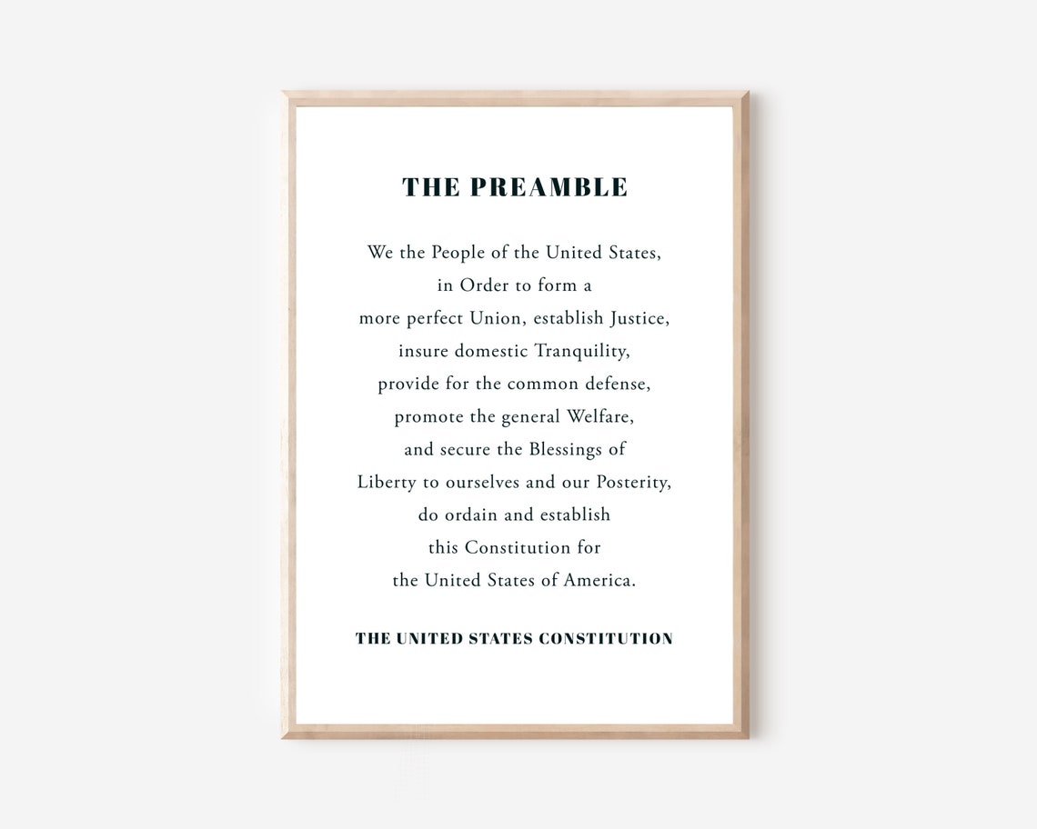 The Preamble SVG/PNG/PDF. Montessori Nursery. Educational Wall Art ...