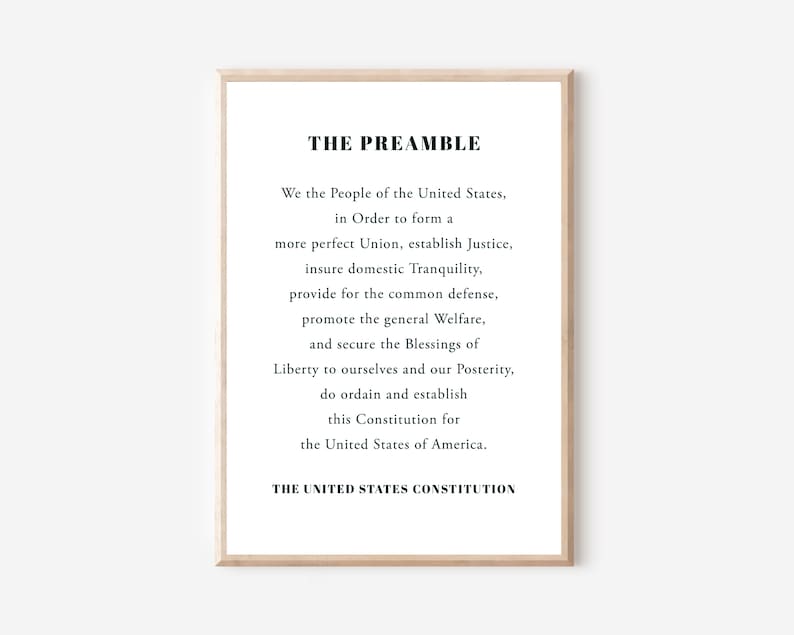 The Preamble SVG/PNG/PDF. Montessori Nursery. Educational Wall Art ...