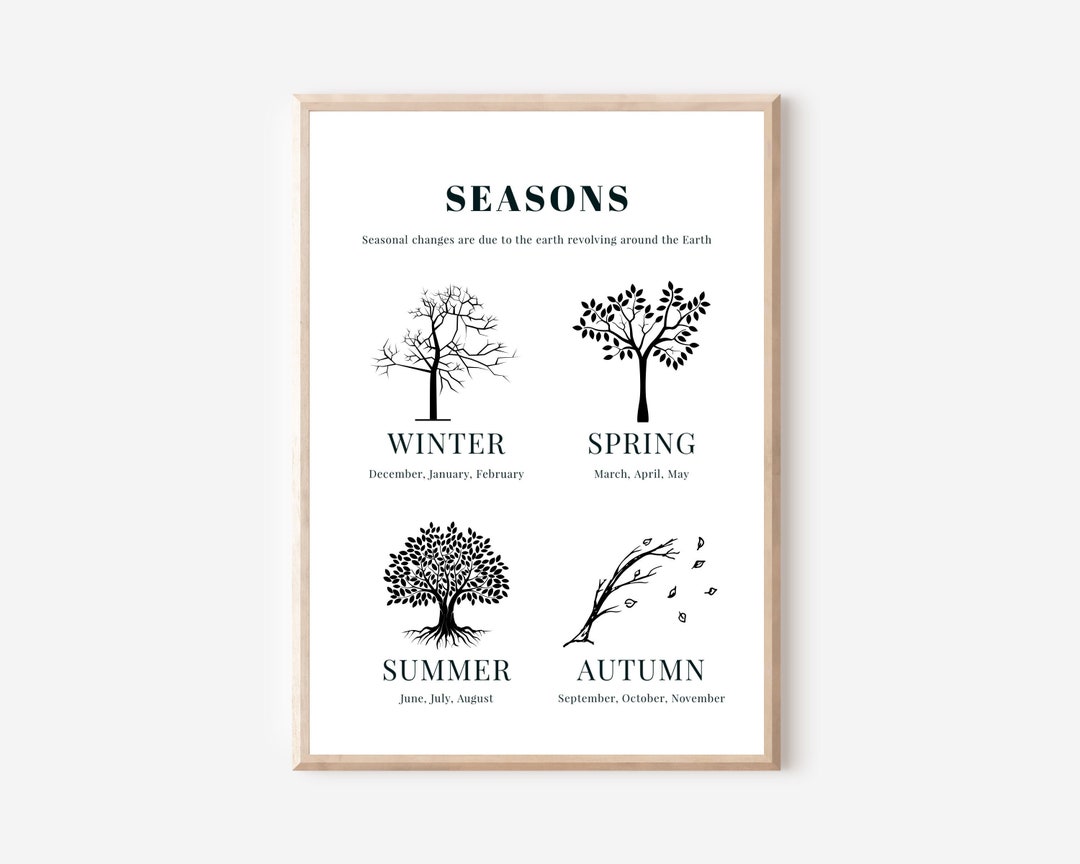 Seasons of the Year SVG/PNG/PDF. Montessori Nursery. Educational Wall ...
