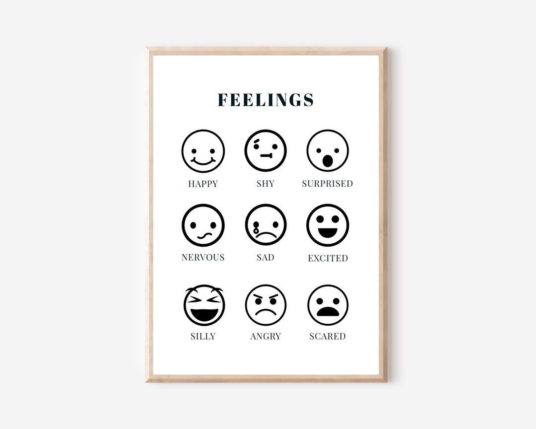 Feelings SVG/PNG/PDF. Montessori Nursery. Educational Wall Art ...