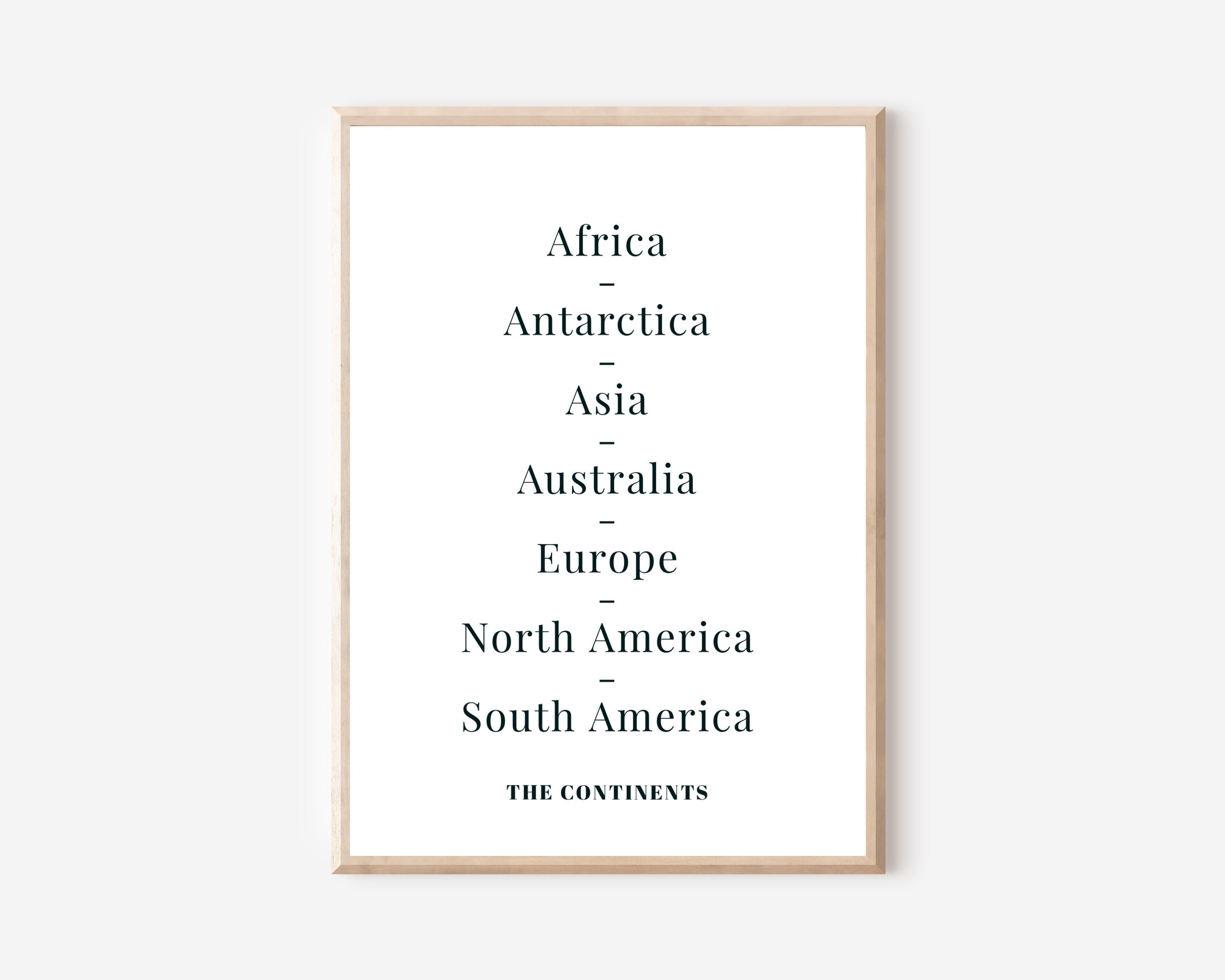 The Continents SVG/PNG/PDF. Montessori Nursery. Educational Wall Art ...