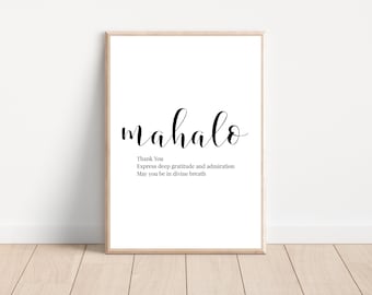 Mahalo SVG/PNG/PDF. Mahalo Definition. Hawaiian Wall Art and Decor ...