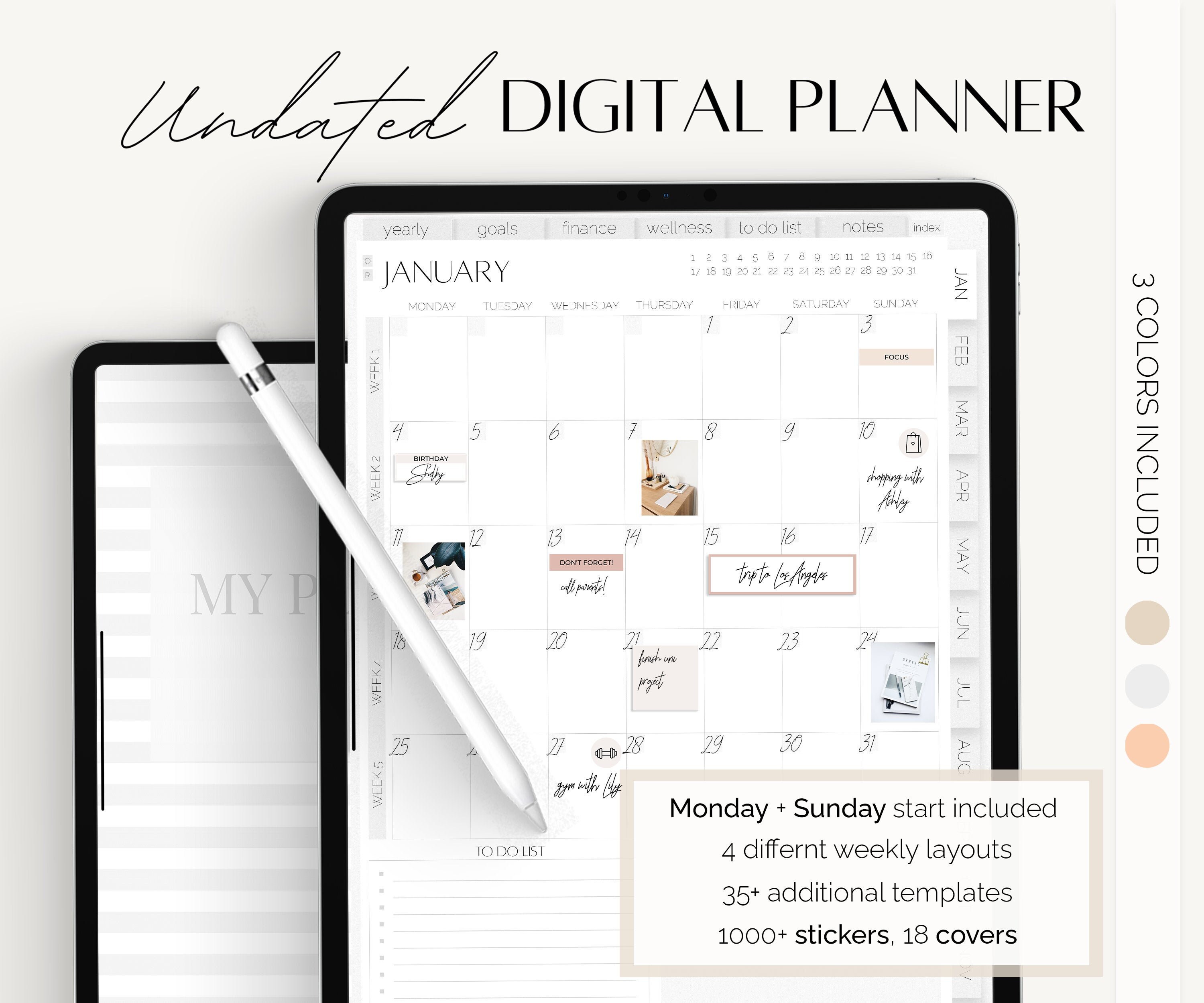 Goodnotes Planner Hyperlinked Planner iPad Planner Portrait Digital ...