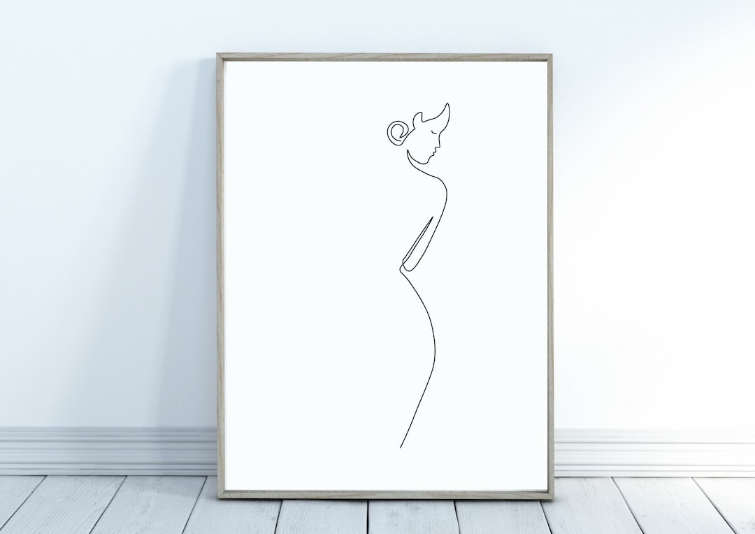 Female Body Line Art, Minimalist Monochrome Line Art Digital Download ...