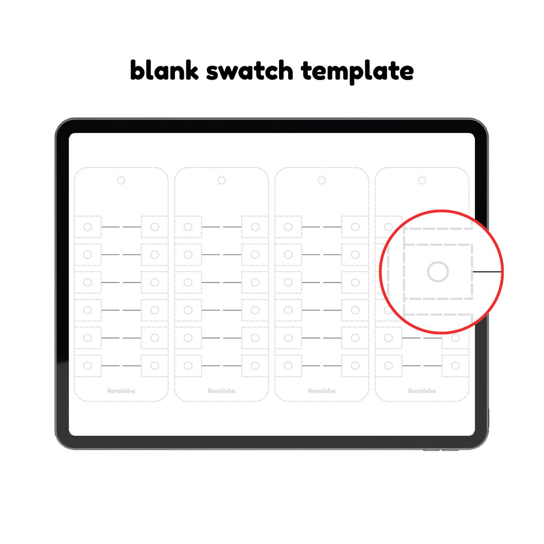 Blank Rectangular Swatch Template for Acrylic Markers Printable Paint ...