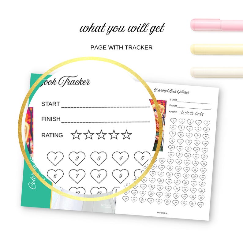 Coloring Book Tracker Tome 13 Color by Number Page Tracker Printable ...