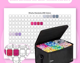 Ohuhu Honolulu 320 Color Swatch Chart Printable Marker Swatch Card ...
