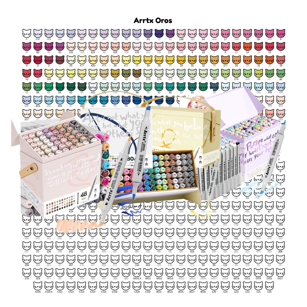 Arrtx OROS All Marker Sets Swatch Template Printable Color Chart ...