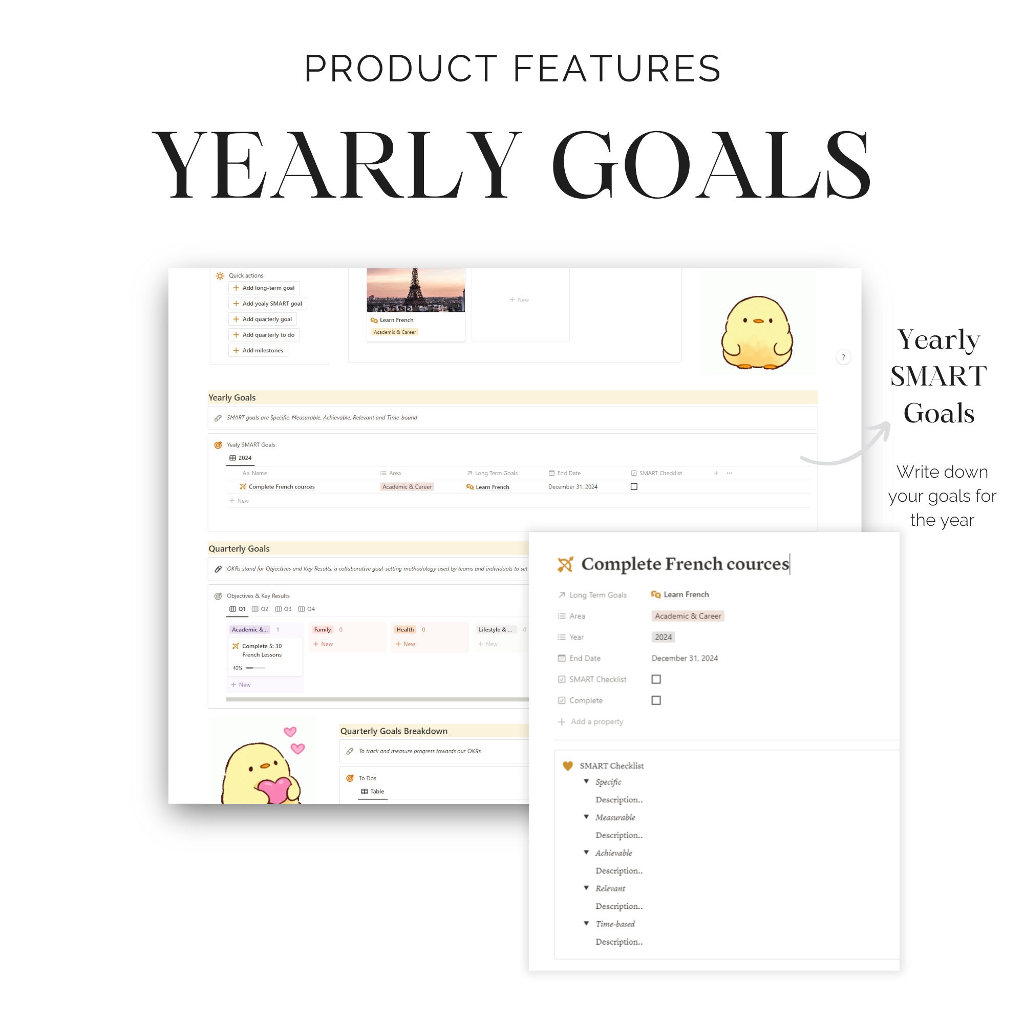 Goal Setting Notion Template Digital Goal Planner SMART - Etsy