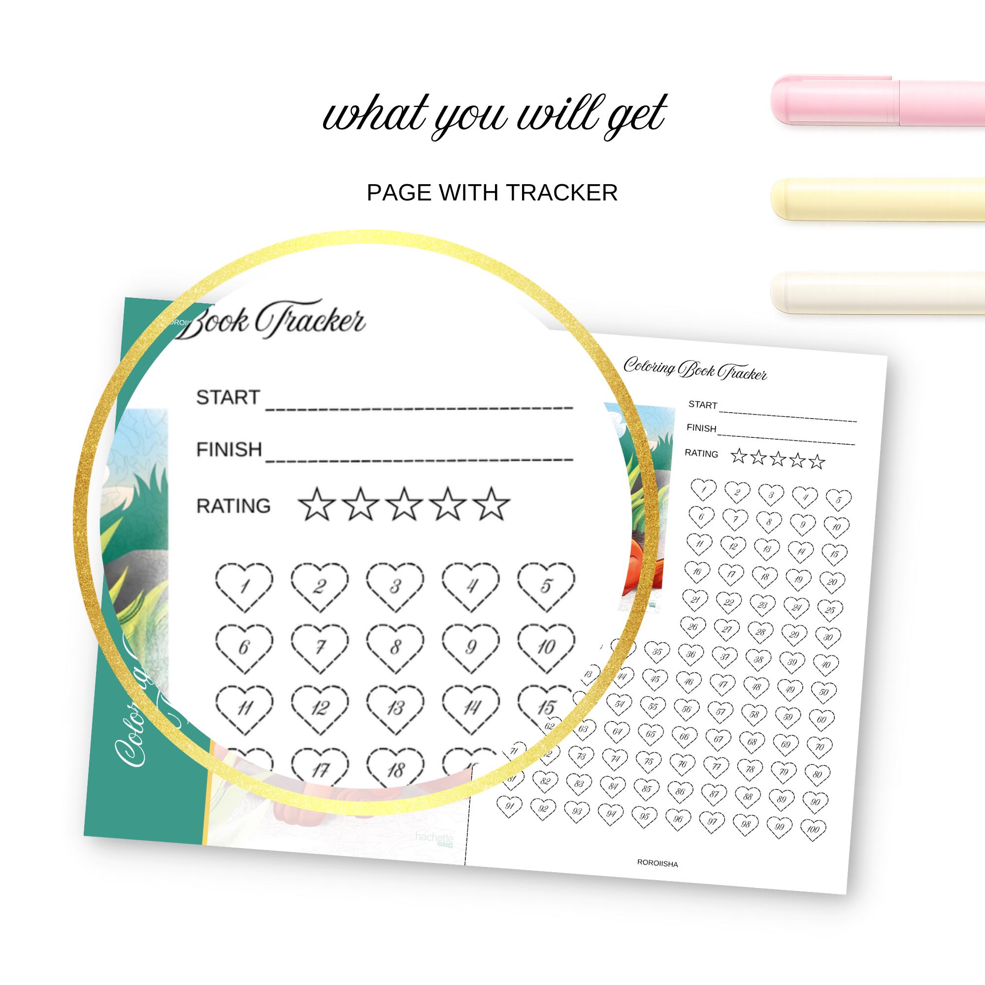 Coloring Book Tracker Nature Color by Number Page Tracker Printable ...