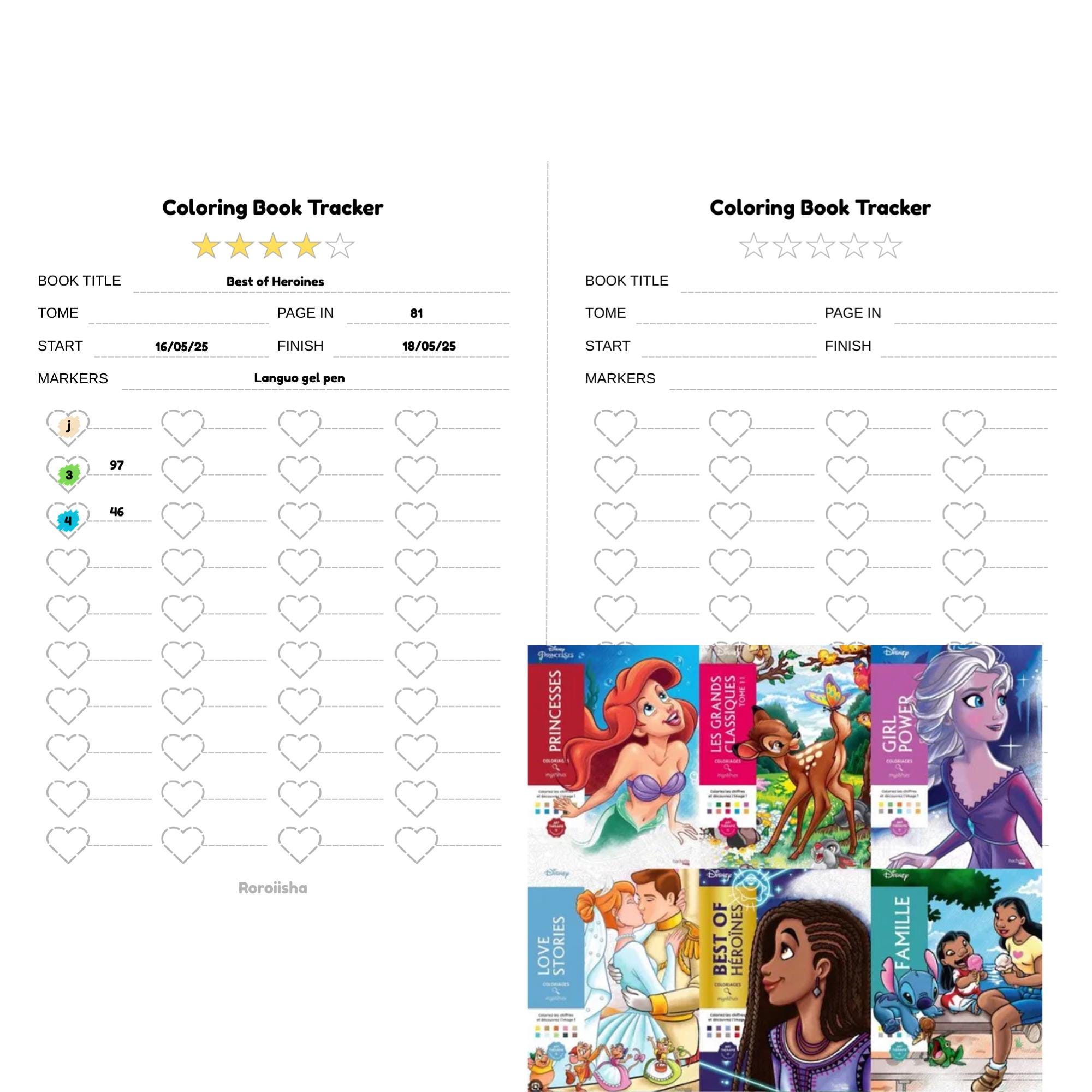 Coloring Book Tracker Printable PDF Coloring Progress Tracker for ...