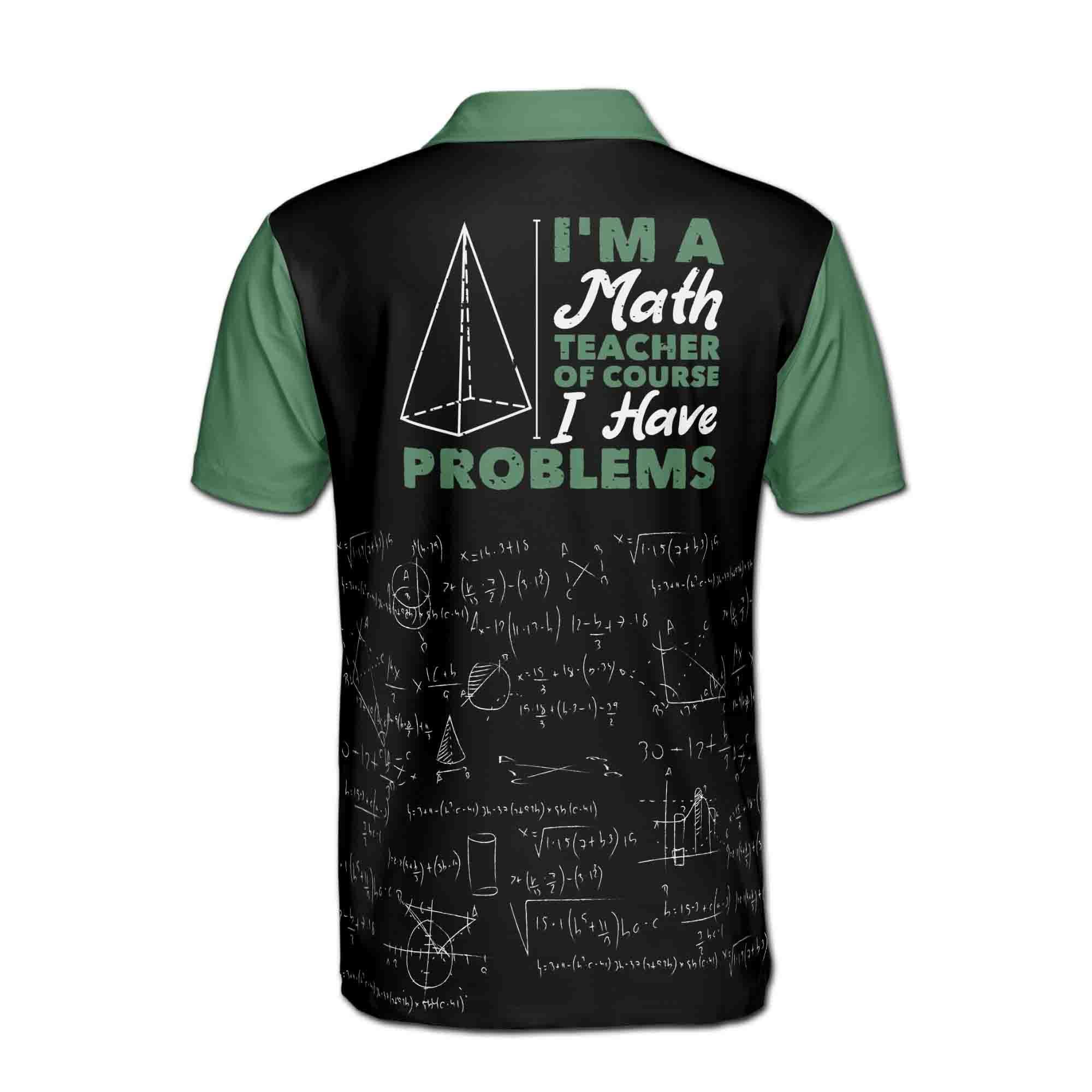 Custom Name Math Teacher Men's Polo Shirt: Funny Problems Design - Etsy