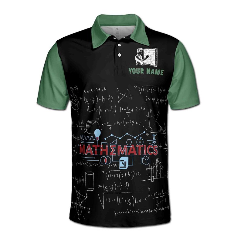 Custom Name Math Teacher Men's Polo Shirt: Funny Problems Design - Etsy