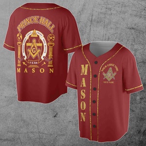Greats Mason, Masonic Prince Hall Masons Baseball Jersey S-5XL - Etsy