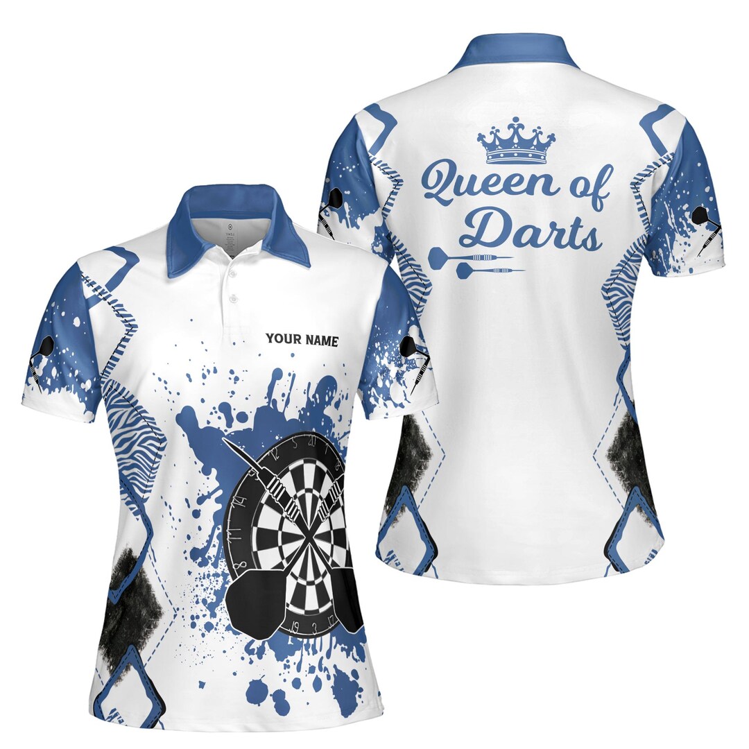 Custom Name Queen of Darts Colorful Spatter Women's Polo Shirt S-5XL - Etsy