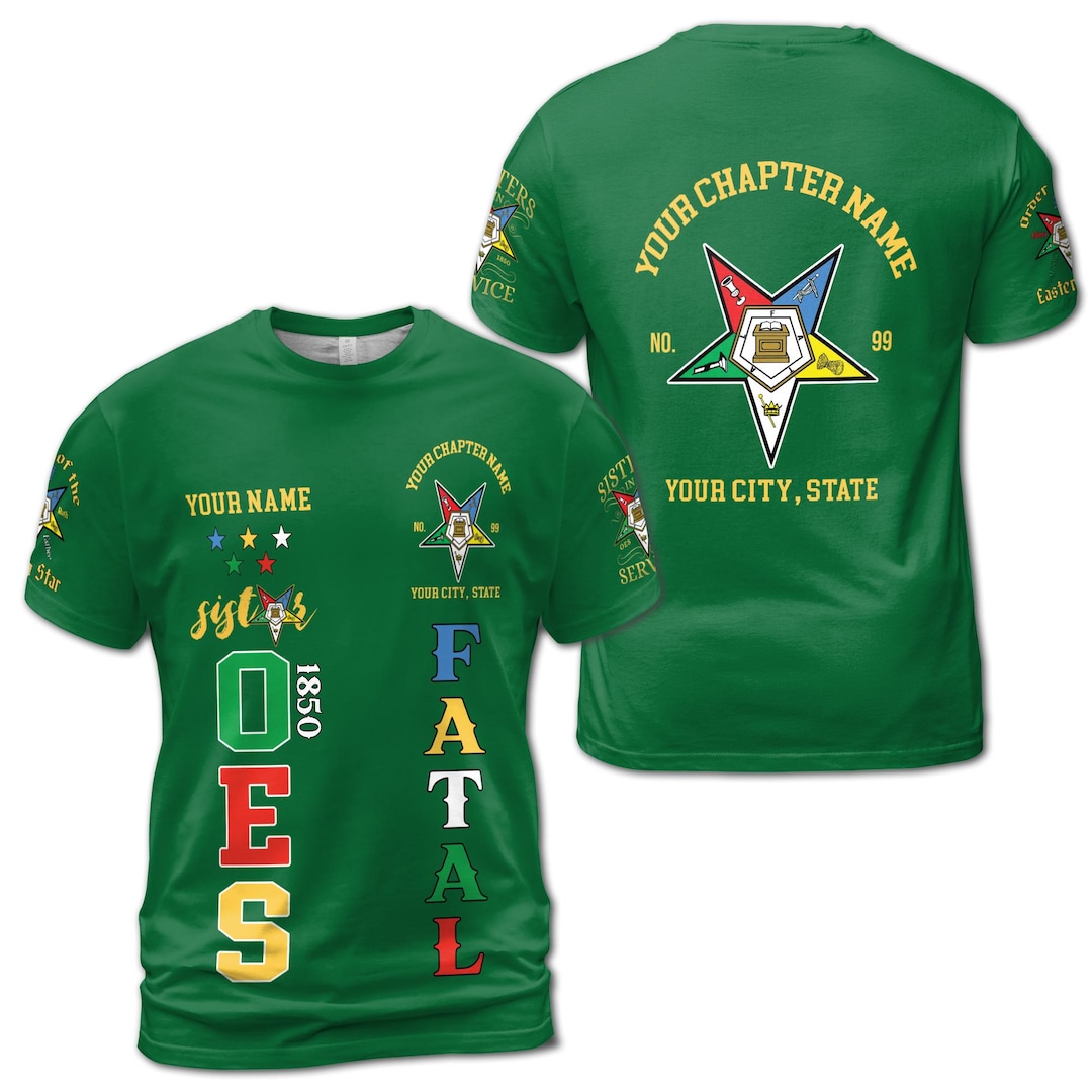 Custom 1850 OES Order of the Eastern Star Pentagon Down Logo Unisex 3D ...