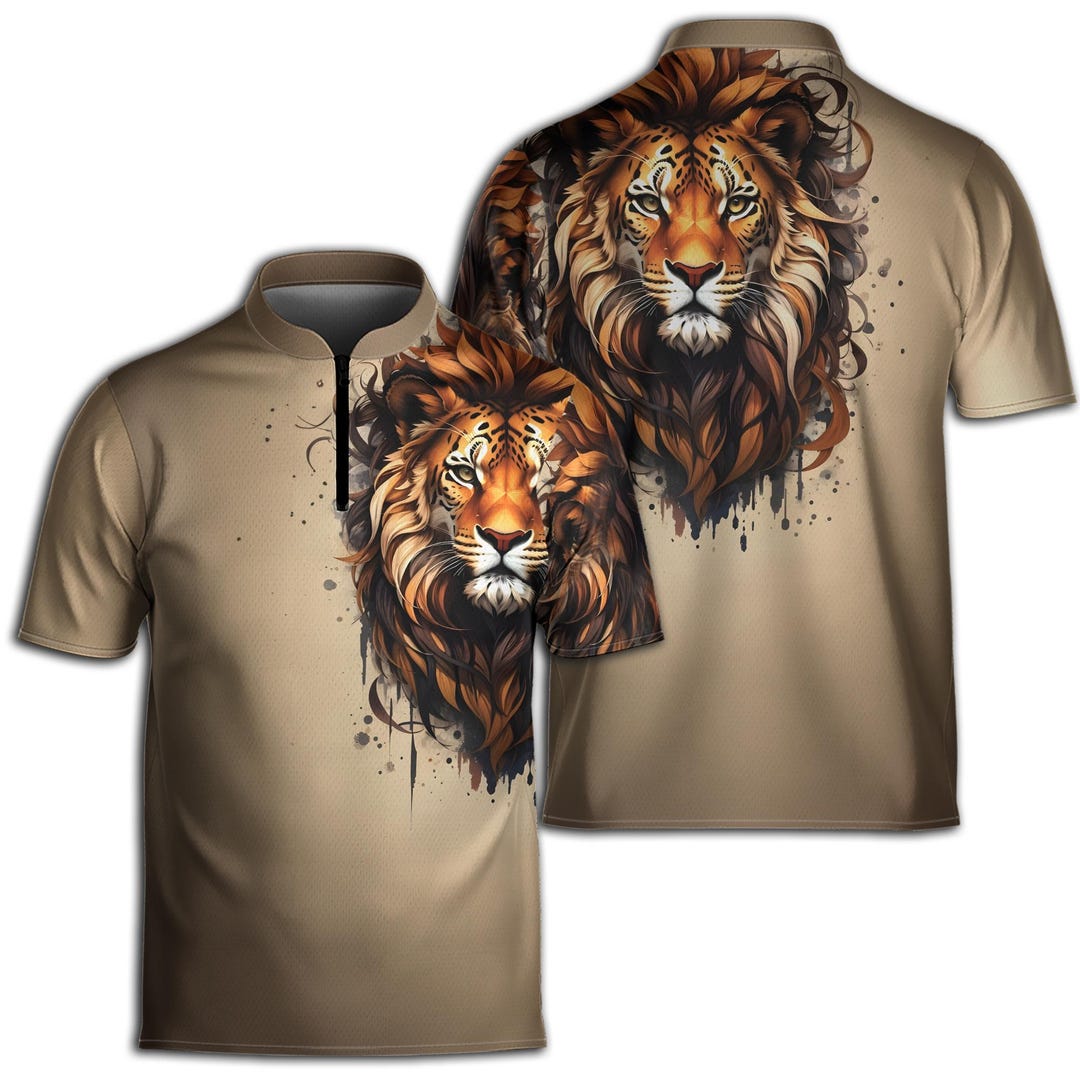 Vintage Lion Heart Lion Zipper Polo Shirt S-5XL - Etsy