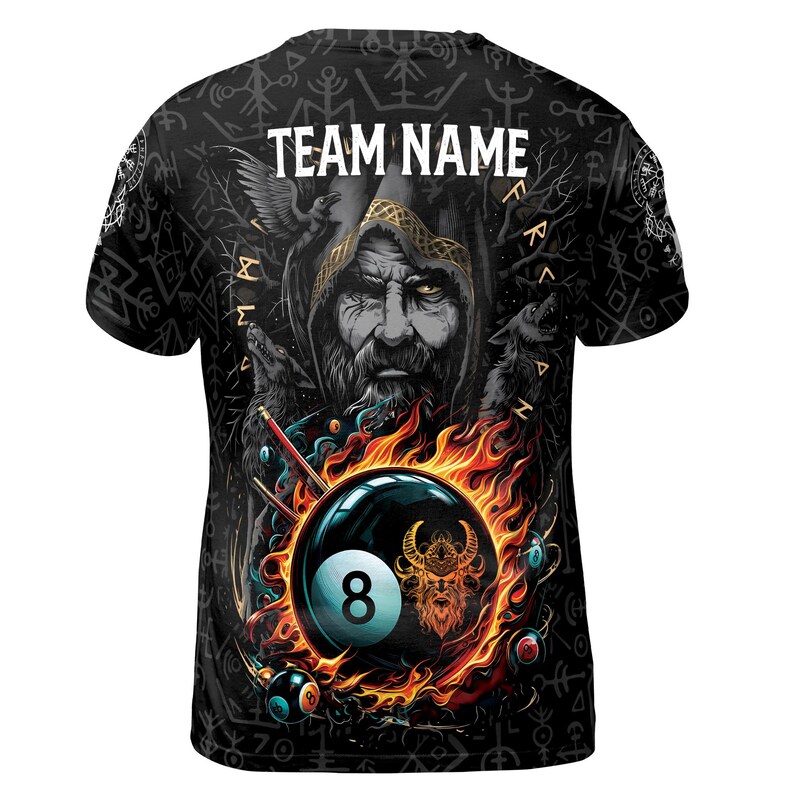 Customize Team Name Billiards and Odin Wolf Raven Norse Myth Rune ...