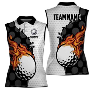 Personalized Animation Golf on Flame Golf Lover Women's Polo Shirt S ...