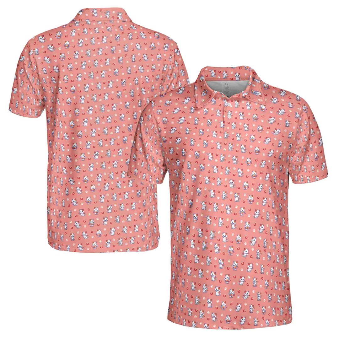 Funny Cat Print Men's Polo Shirt: Golf Lover Gift (S-5XL) - Etsy
