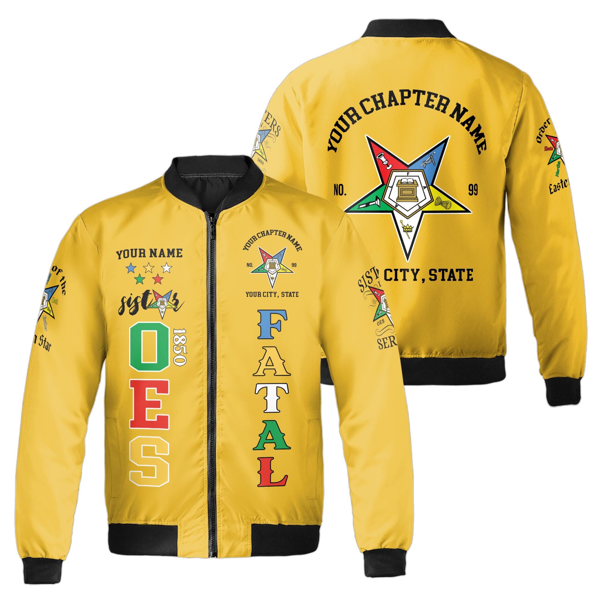Custom 1850 OES Order of the Eastern Star Bomber Jacket S-5XL - Etsy