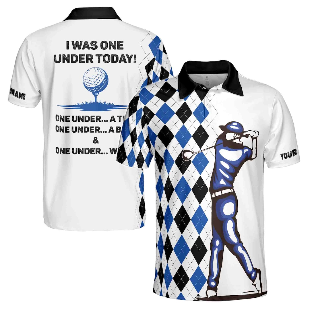 Custom Name Golf Men's Polo Shirt: 'one Under Today' Quote 3D Print - Etsy
