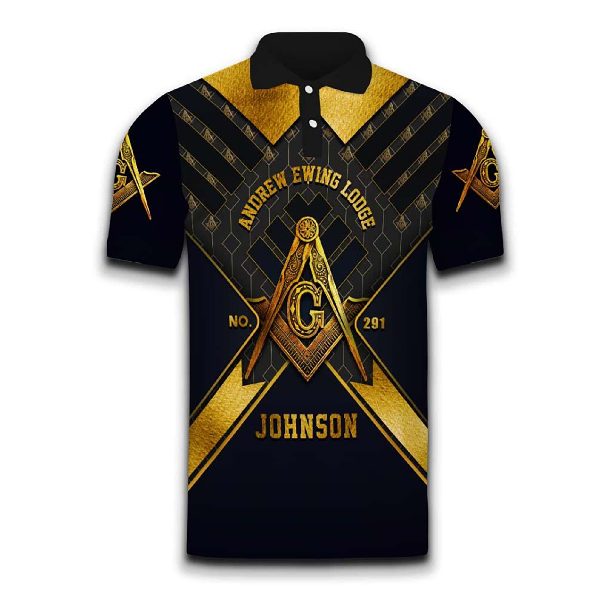 Custom Name and Lodge Freemasonry Masonic 3D All Over Print Polo Shirt ...