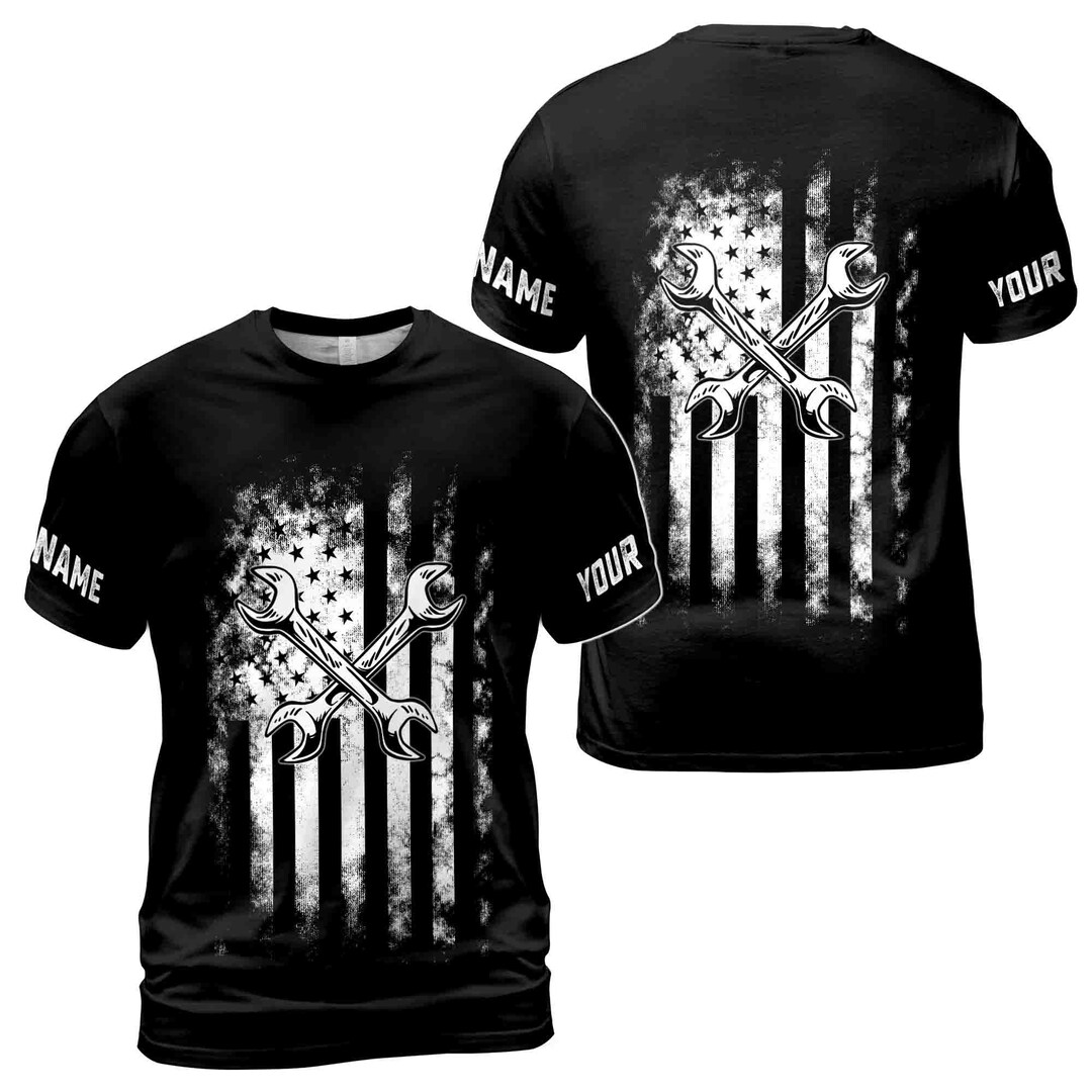 Customize Name Mechanic Tool American Grunge Flag 3D T-shirt S-5XL - Etsy