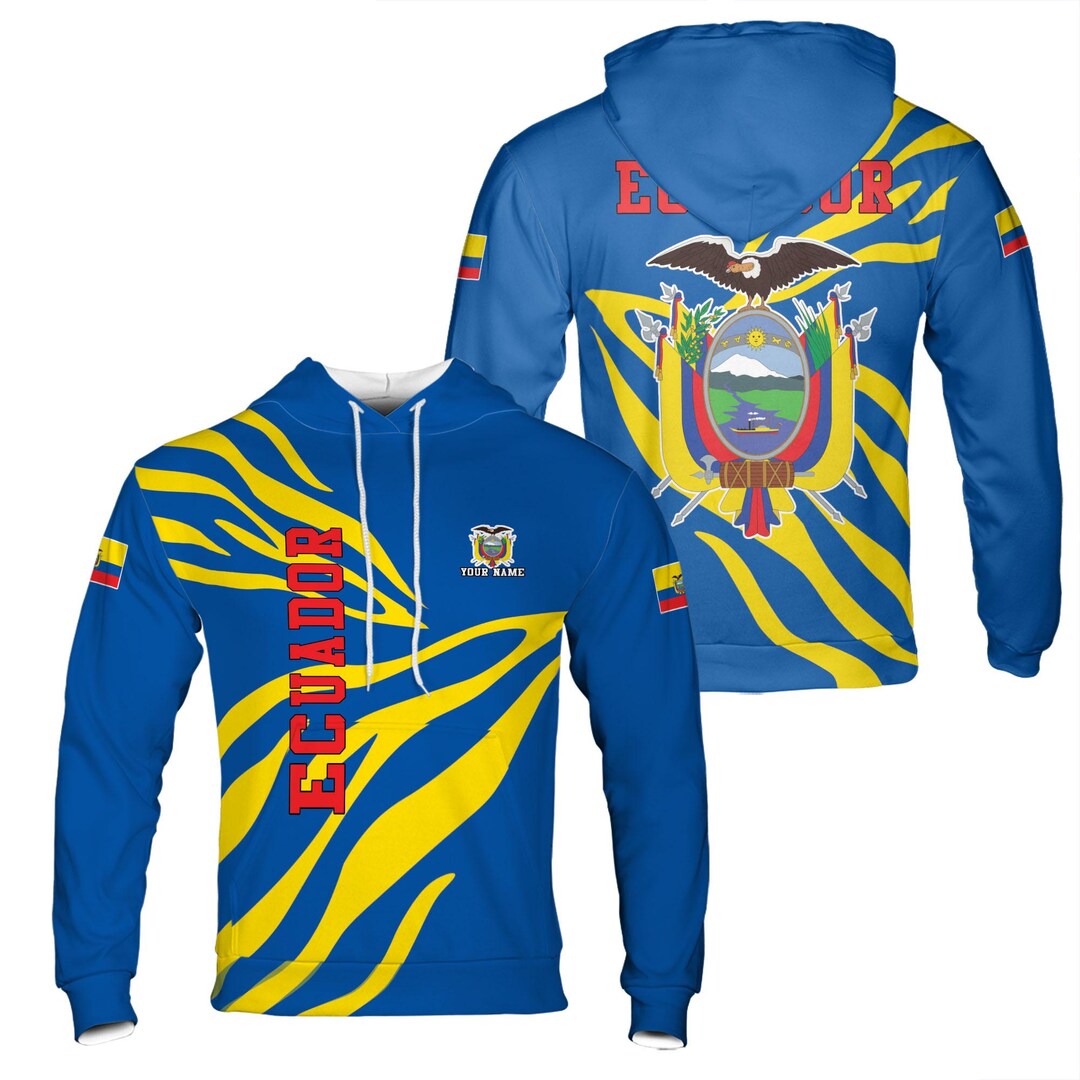Custom Name Patriotic Ecuador Coat of Arms Hoodie S-5XL - Etsy