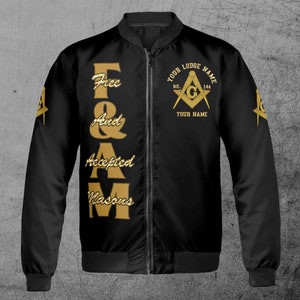 Customize Name F. & A.M. Father of All PHA Freemasonry Masonic Bomber ...