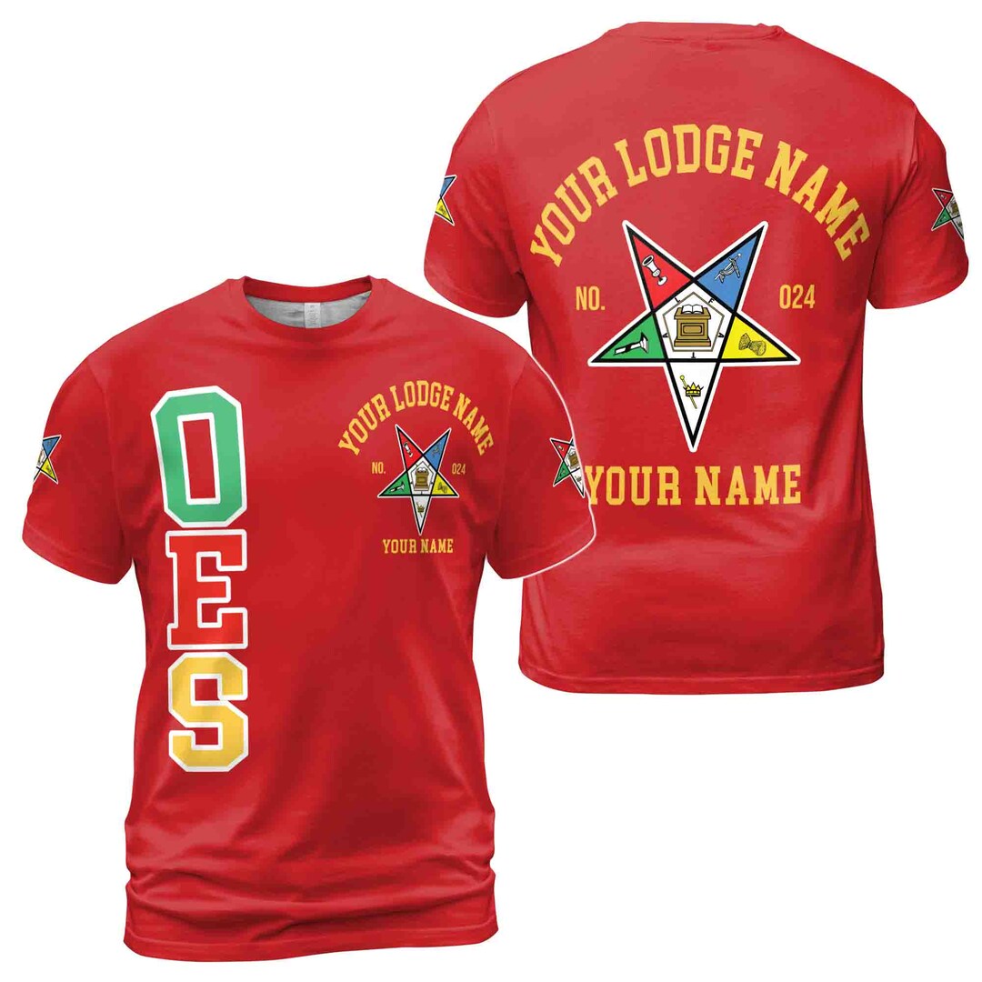 Custom Name Order of the Eastern Star OES Pentagon up PHA Unisex 3D T ...