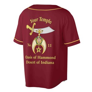 Custom Name Number Temple Shriners Noble Freemason Burgundy Baseball ...