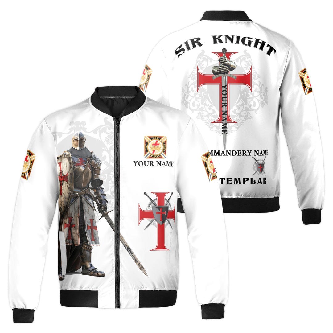 Customized Commandery Sir Knight Freemasonry Knight Templar Bomber ...