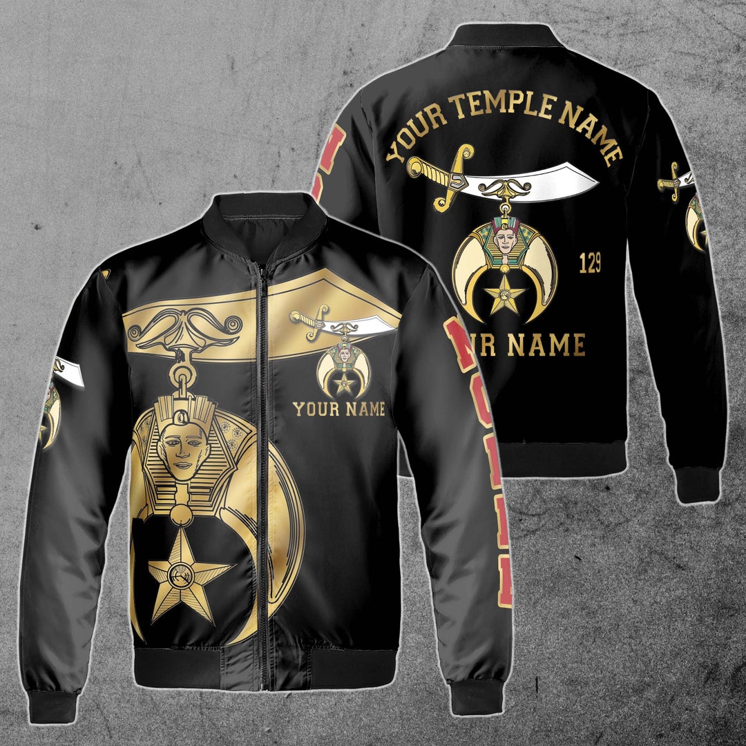 Custom Your Temple and Name Shriners Symbol, Noble Shriners 3D Bomber ...