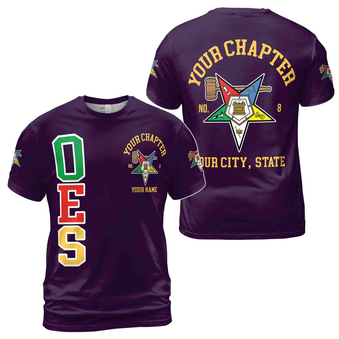 Custom Name Order of the Eastern Star Past Matron OES Gavel 3D T-shirt ...