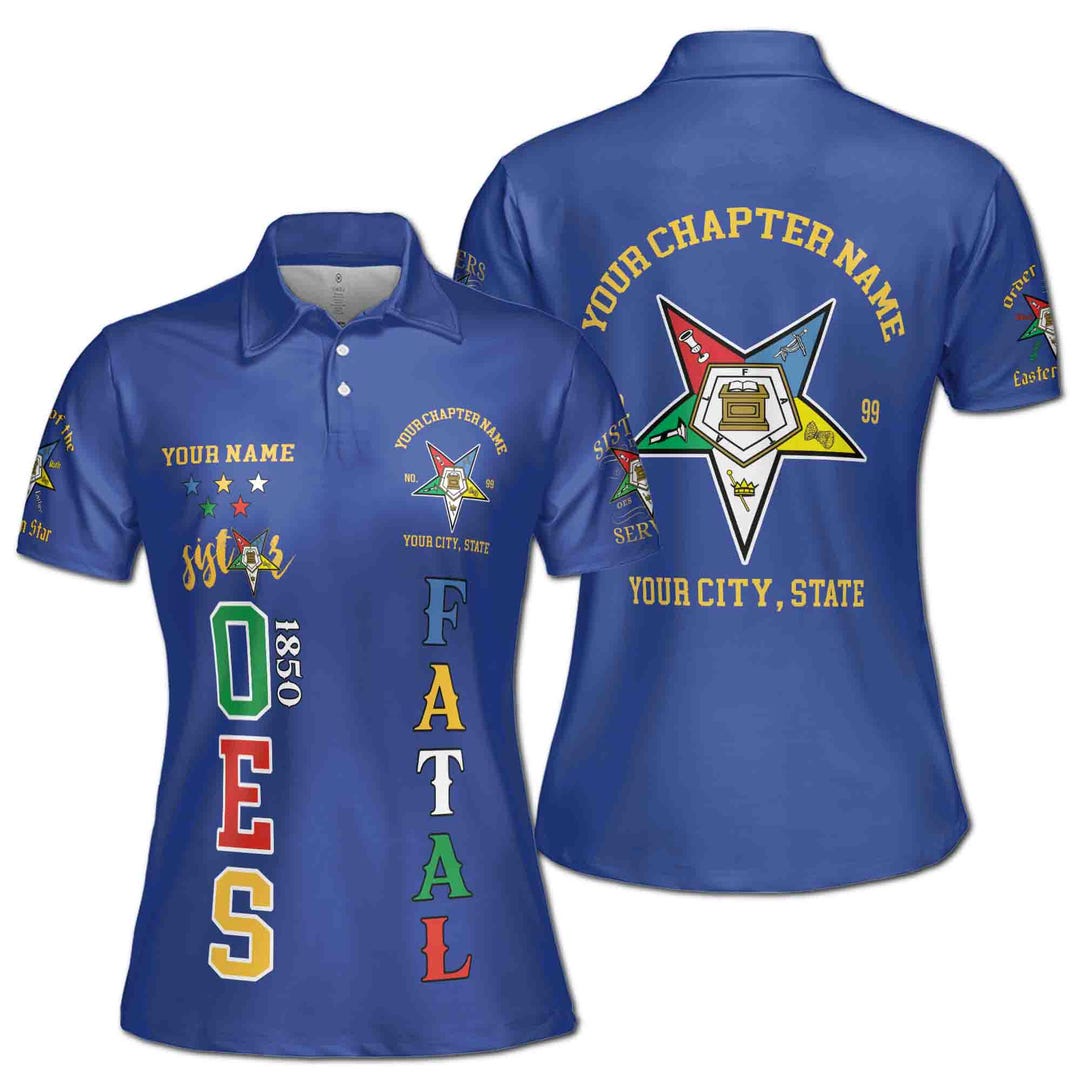 Custom 1850 OES Order of the Eastern Star Pentagon Down Logo Women's ...